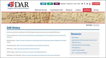 DAR Department of Archives and History Online Resources | Today's DAR